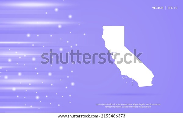 California Map Isolated On Purple Background Stock Vector (Royalty Free ...