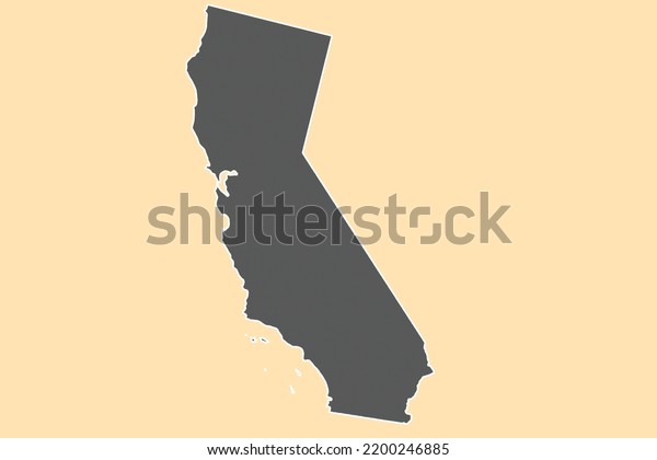 California Map Isolated On White Background Stock Vector (Royalty Free ...