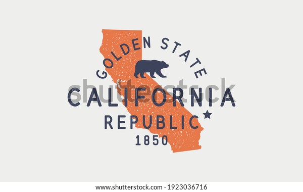 California State Logo Emblem Label Golden Stock Vector (Royalty Free ...