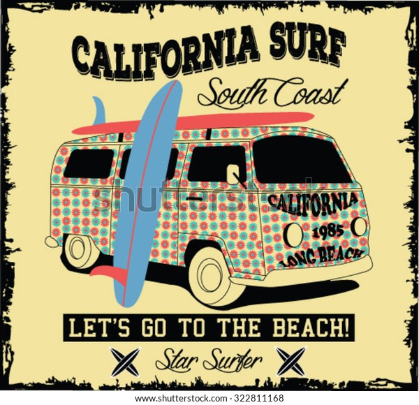 California Surf Bus Stock Vector (Royalty Free) 322811168 | Shutterstock