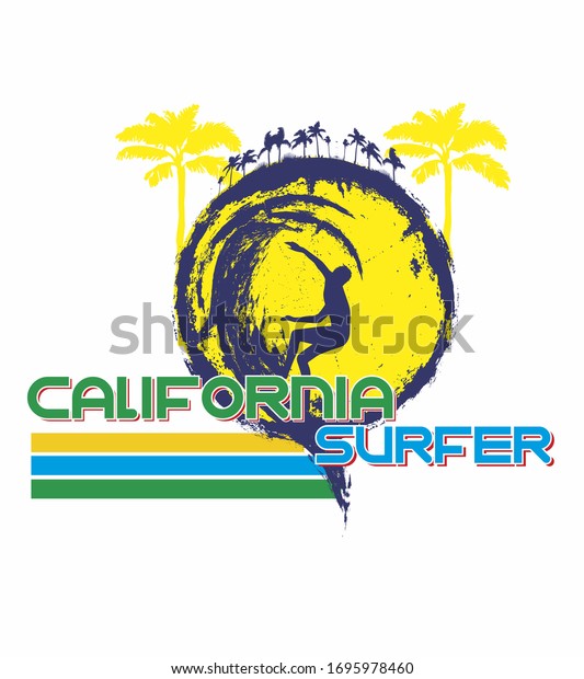 California Surfer Graphic Design Vector Art Stock Vector (Royalty Free ...