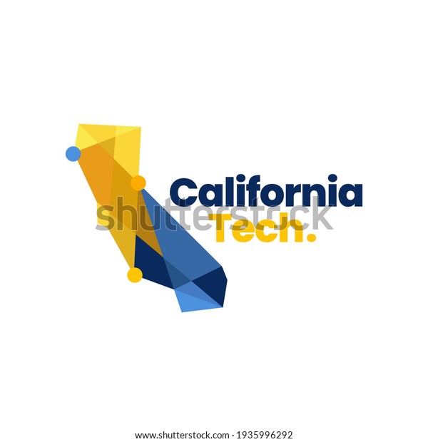 California Technology Tech Geometric Polygonal Map Stock Vector ...