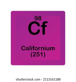 Californium Cf Chemical Element Vector Illustration Stock Vector ...