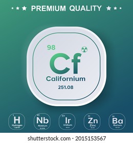 Californium Element Periodic Table Modern Design Stock Vector (Royalty ...