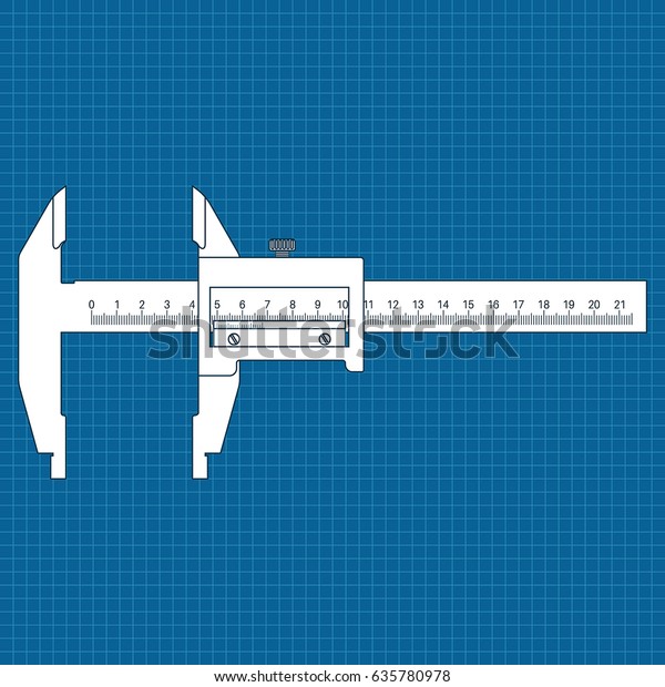 Caliper Black Drawing Vector Illustration Isolated Stock Vector ...