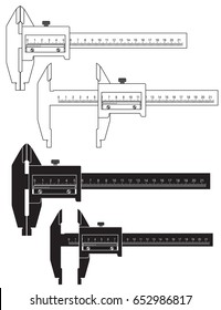 Caliper Black White Drawing Vector Illustration: vector de stock (libre ...