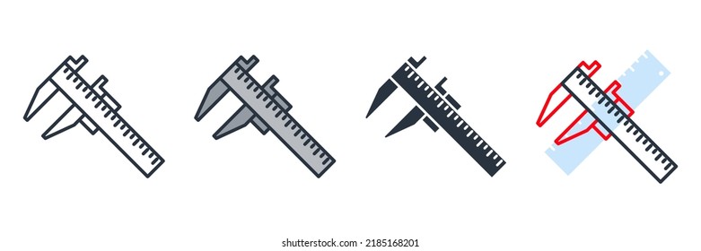 Caliper Icon Logo Vector Illustration Measure Stock Vector (Royalty ...