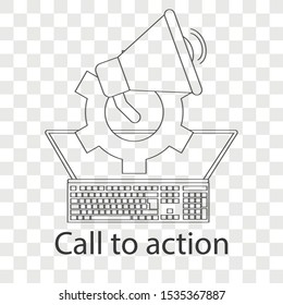 Call Action Icon Concept On Transparency Stock Vector (Royalty Free ...