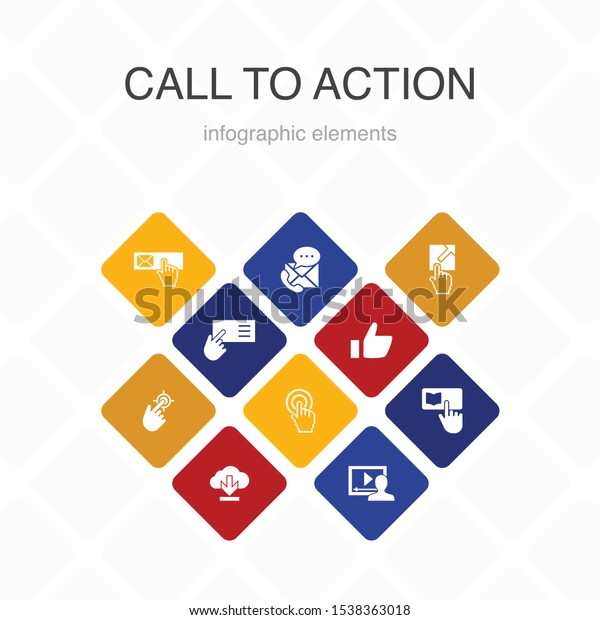 Call Action Infographic 10 Option Color Stock Vector (Royalty Free ...