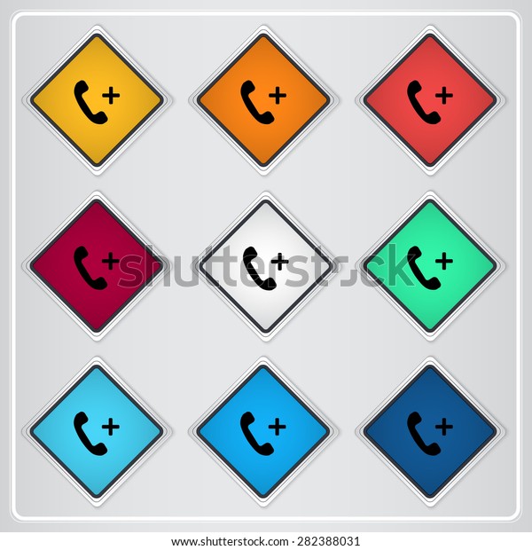 Call Button Phone Icon Handset Icon: vector de stock (libre de regalías ...
