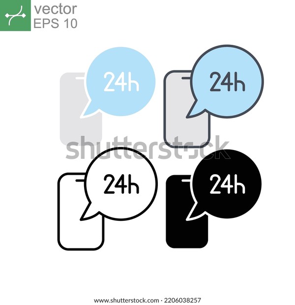 Call Center 24 Hours Mobile Phone Stock Vector (Royalty Free ...