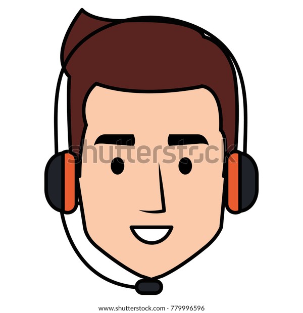 Call Center Agent Head Avatar Character Stock Vector (Royalty Free ...
