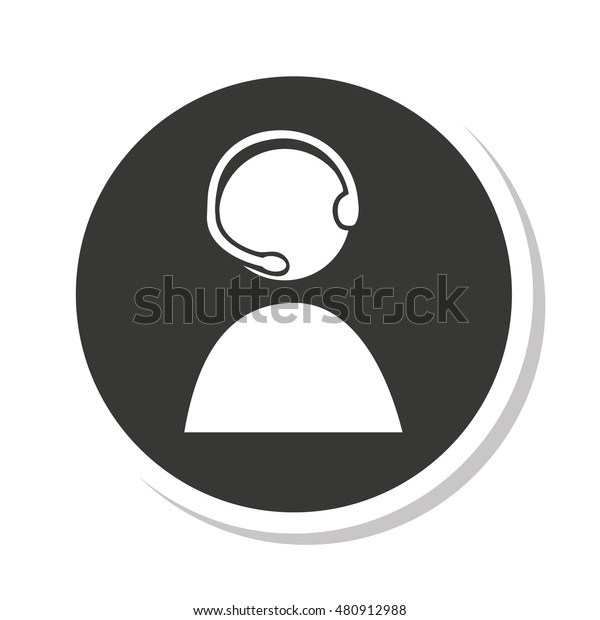 Call Center Agent Silhouette Vector Illustration: เวกเตอร์สต็อก (ปลอด ...