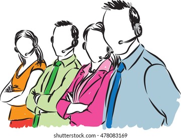 Call Center Agents Illustration Stock Vector (Royalty Free) 478083169