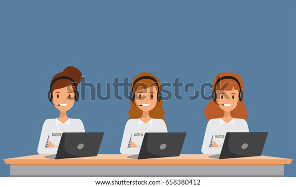 Call Center Corporate Background Illustration Vector Stock Vector ...
