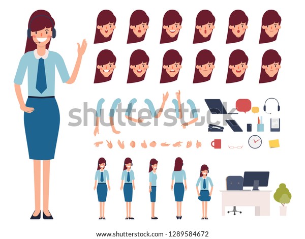 Call Center Customer Service Character Creation: เวกเตอร์สต็อก (ปลอดค่า ...