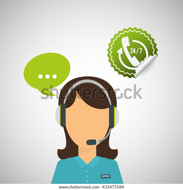 Call Center Design Customer Service Icon Stock Vector (Royalty Free ...
