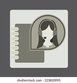 Call Center Design Over Gray Background Stock Vector (Royalty Free ...