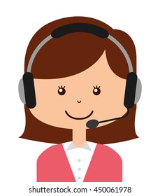 Call Center Employee Isolated Icon Design Stock Vector (Royalty Free ...
