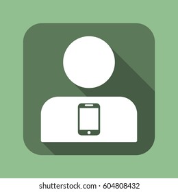 Call Center Icon Flat Design Style Stock Vector (Royalty Free ...