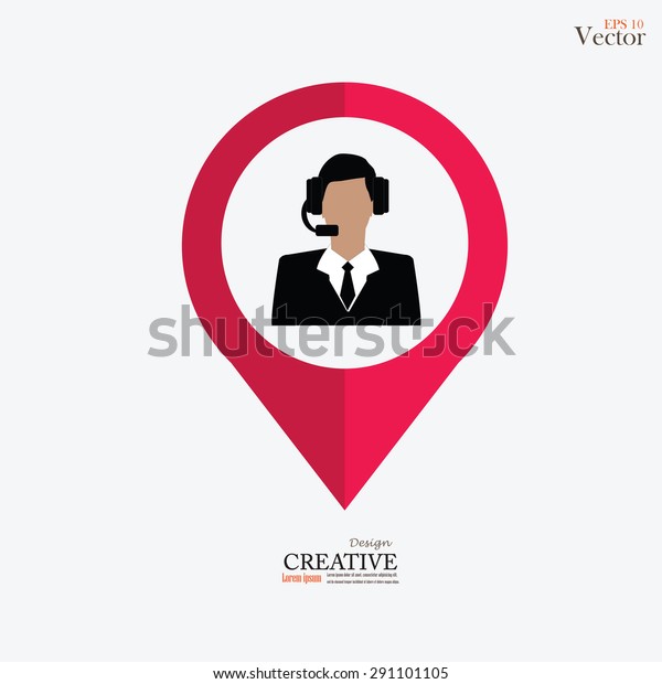 Call Center Icon Call Center Man Stock Vector (Royalty Free) 291101105 ...