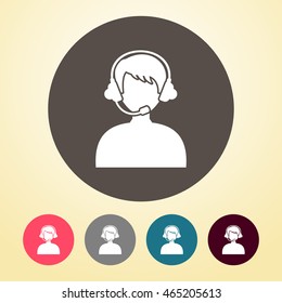 Call Center Icon Round Shape Stock Vector (Royalty Free) 465269654