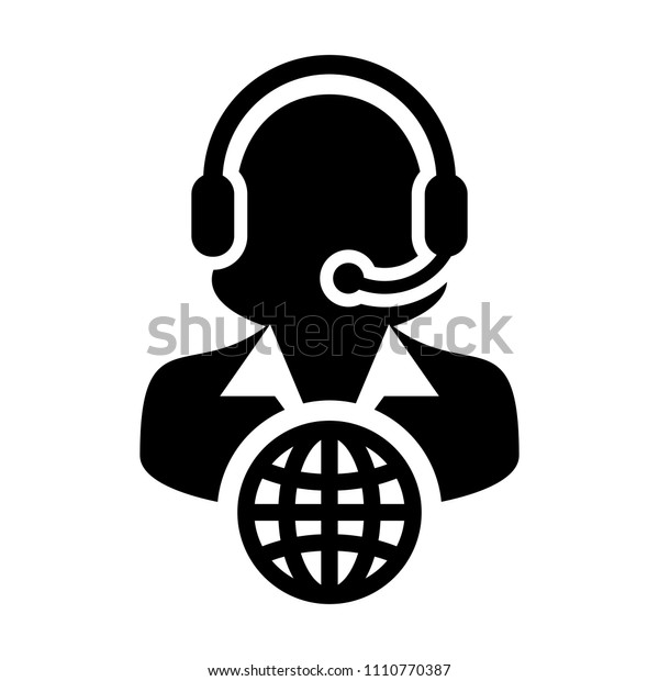 Call Center Icon Vector Female Customer Stock Vector (Royalty Free ...