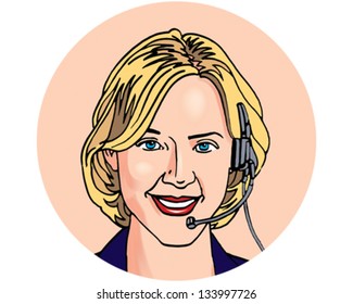 Call Center Lady Stock Vector (Royalty Free) 133997726 | Shutterstock