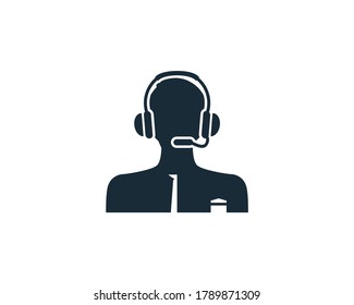 Call Center Person Icon Vector Logo Stock Vector (Royalty Free ...
