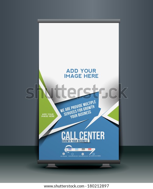 Call Center Roll Banner Design Stock Vector (Royalty Free) 180212897