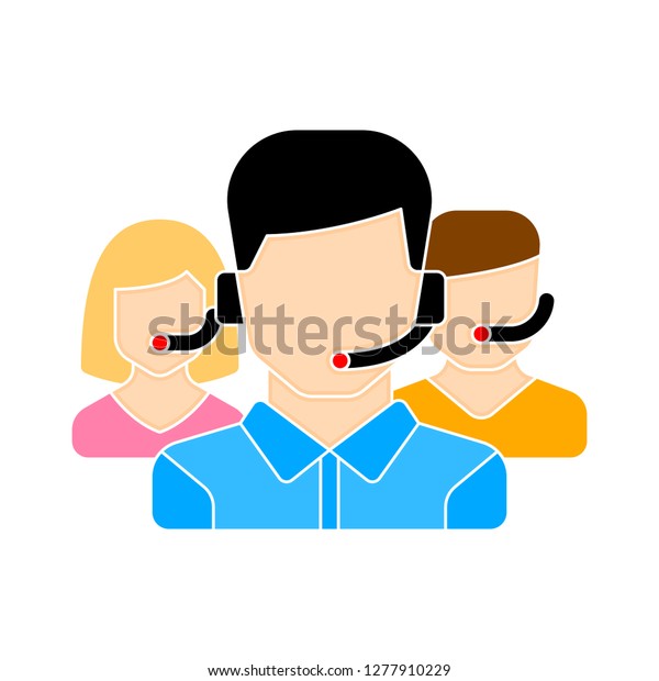 Call Center Team Icon Call Center Stock Vector (Royalty Free ...