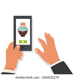 Call Dad Concept Vector Cartoon Flat Stock Vector (Royalty Free ...