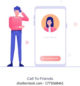 Call Friends Vector Style Mobile Communication Stock Vector (Royalty ...