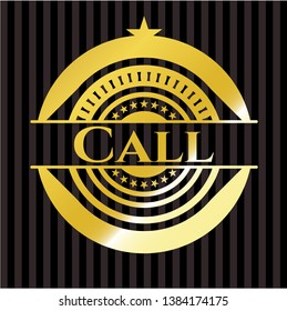 Call Golden Emblem Vector Illustration Detailed Stock Vector (Royalty ...