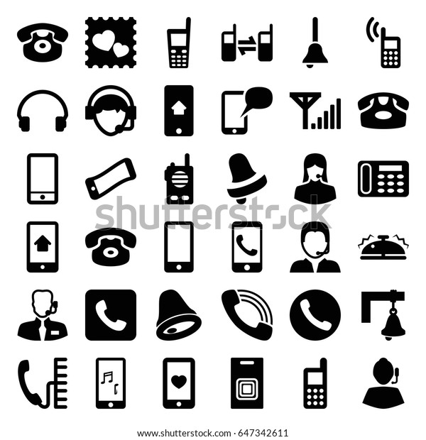 Call Icons Set Set 36 Call Stock Vector (Royalty Free) 647342611
