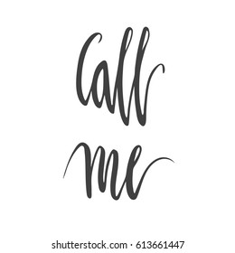 Call Me Lettering Hand Drawn Vector Stock Vector (Royalty Free ...
