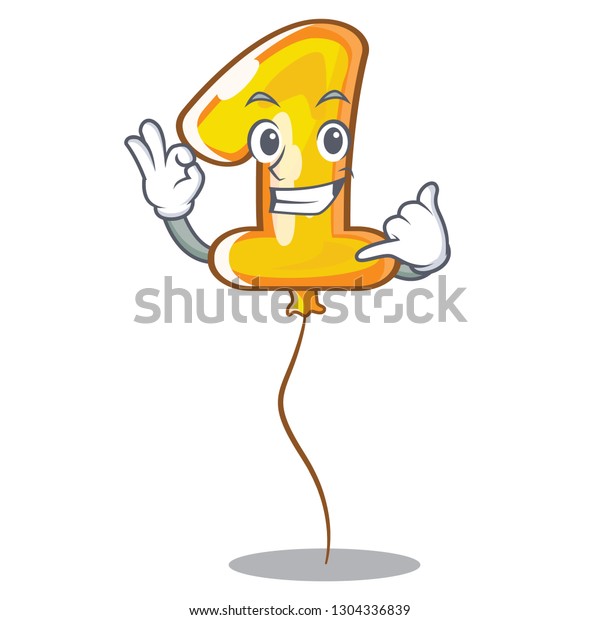 Call Me Number One Balloon Stickto Stock Vector (Royalty Free ...
