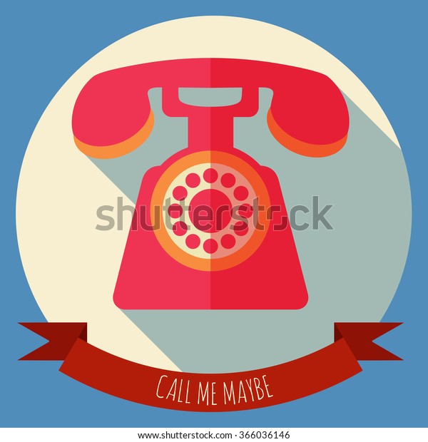 Call Me Poster Flat Design Illustration Stock Vector (Royalty Free ...