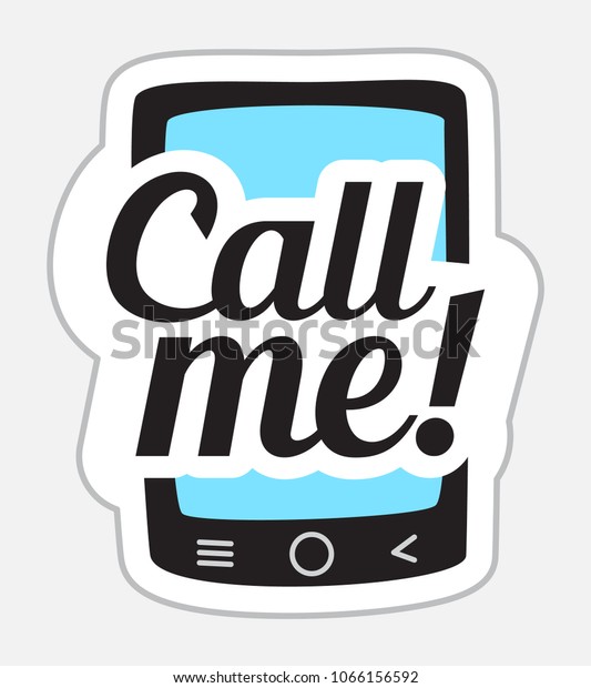 Call Me Sticker Retro Style Vector Stock Vector (Royalty Free ...