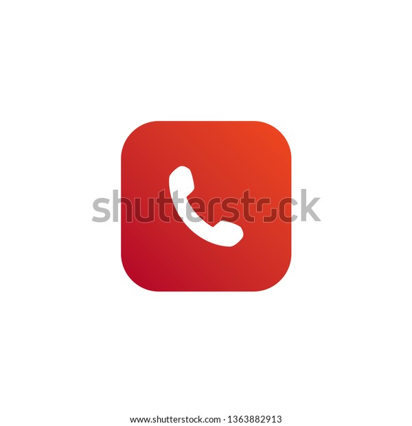 Call Phone Icon Orange Red Background Stock Vector (Royalty Free ...