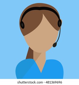 Callcenter Operator Blue Color Isolated Stock Vector (Royalty Free ...