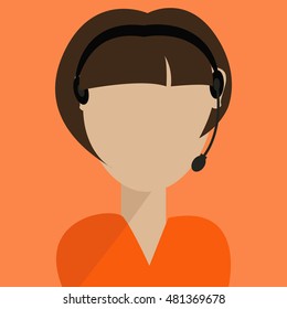 Callcenter Operator Orange Color Isolated Stock Vector (Royalty Free ...