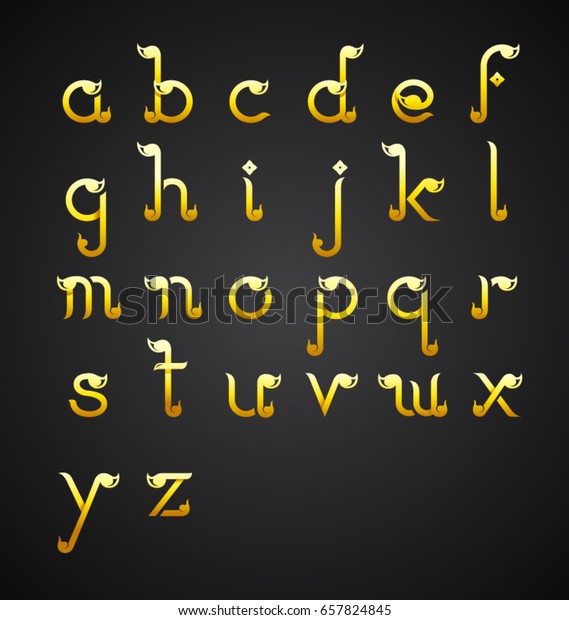 Calligraphic Alphabet Design Thai Stylevector Illustration Stock Vector ...