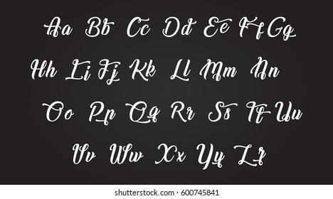 Vector Set Handwritten Alphabet Letters Stock Vector (Royalty Free ...