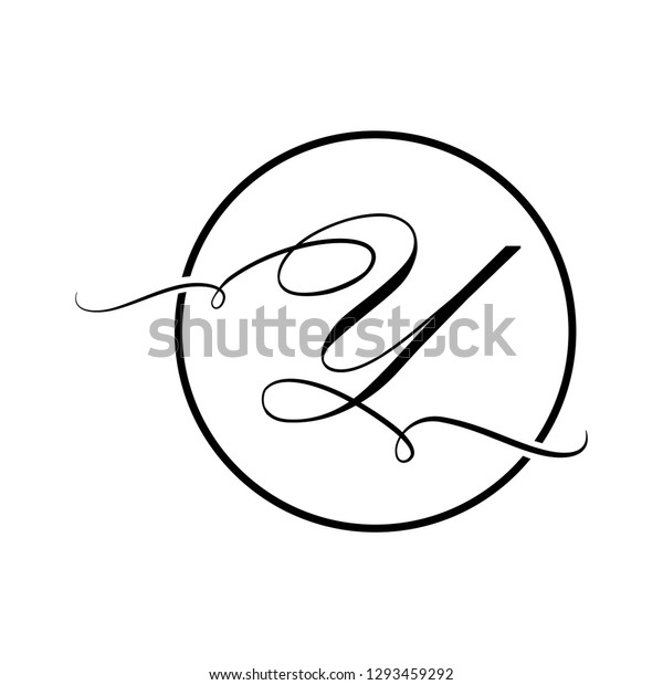 Calligraphic Black Script Letter Y Stock Vector (Royalty Free ...