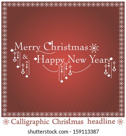 Calligraphic Christmas Headline Stock Vector (Royalty Free) 159113387 ...