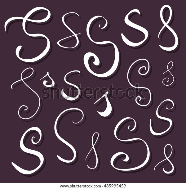 Calligraphic Decorative Letter S Stock Vector (Royalty Free) 485995459