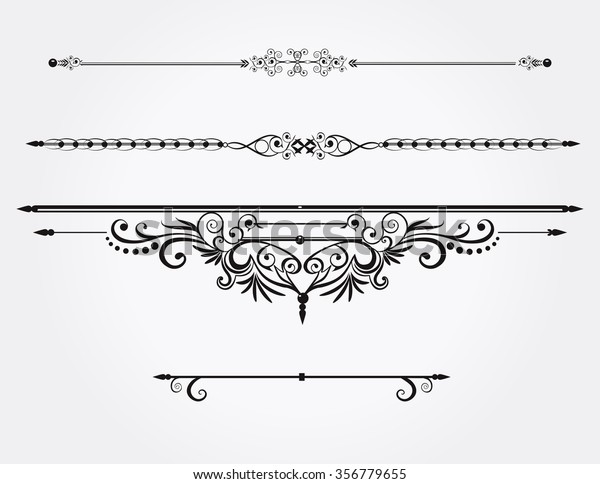 Calligraphic Design Elements Rule Linesvector Stock Vector (Royalty ...