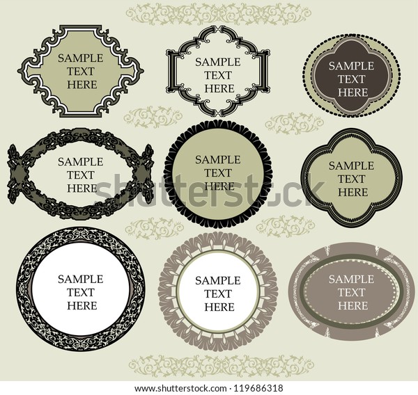 Calligraphic Design Lebel Frame Design Stock Vector (Royalty Free ...