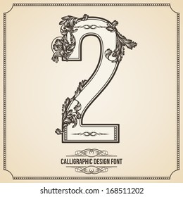 Calligraphic Font Number 2 Vector Design Stock Vector (Royalty Free ...